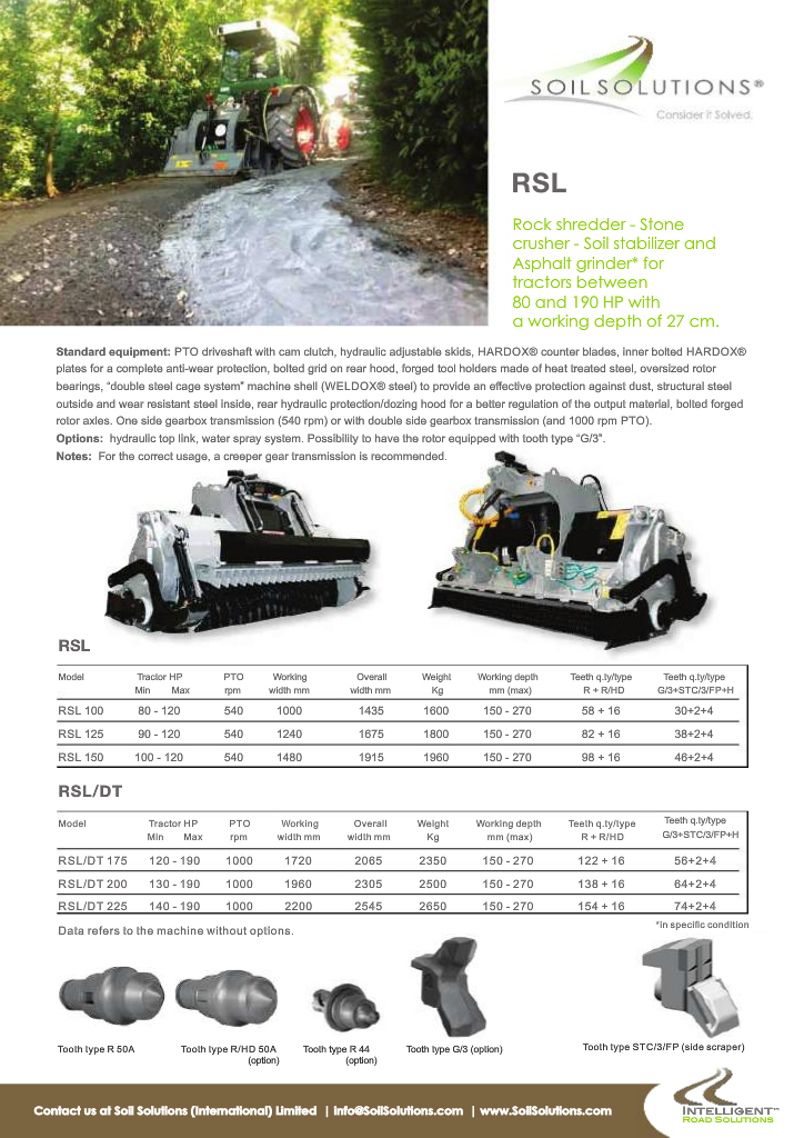 Road Recycler machine spec brochures